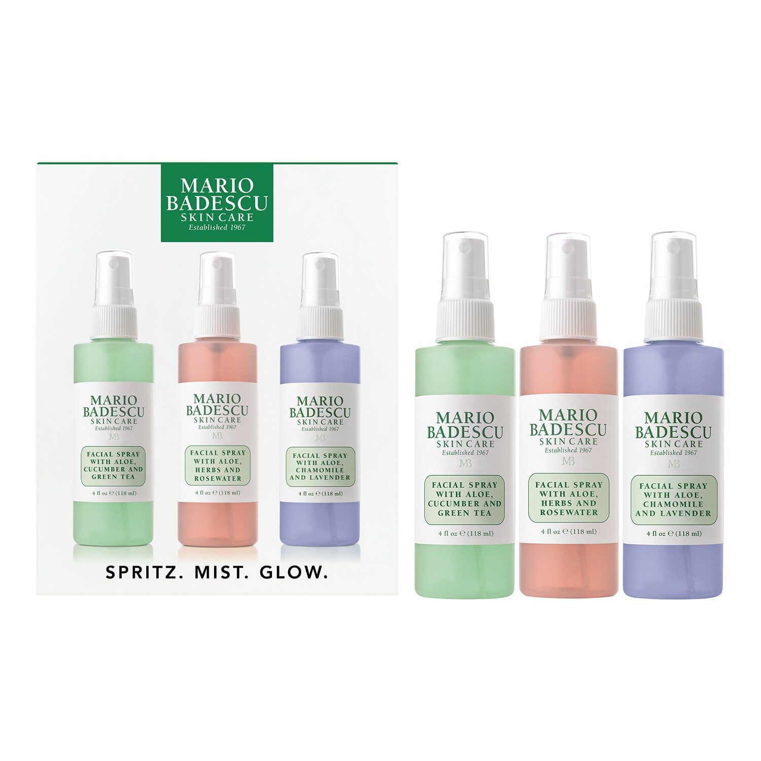 Spritz Mist Glow - Kit Trio sprays rostro aloe vera de Mario Badescu ≡ ...